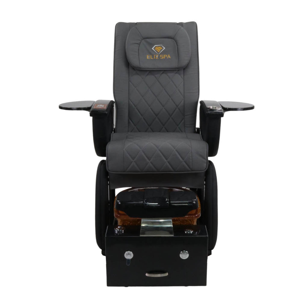 Pedicure Spa Chair - Omega Retractable (Black | Grey | Black)