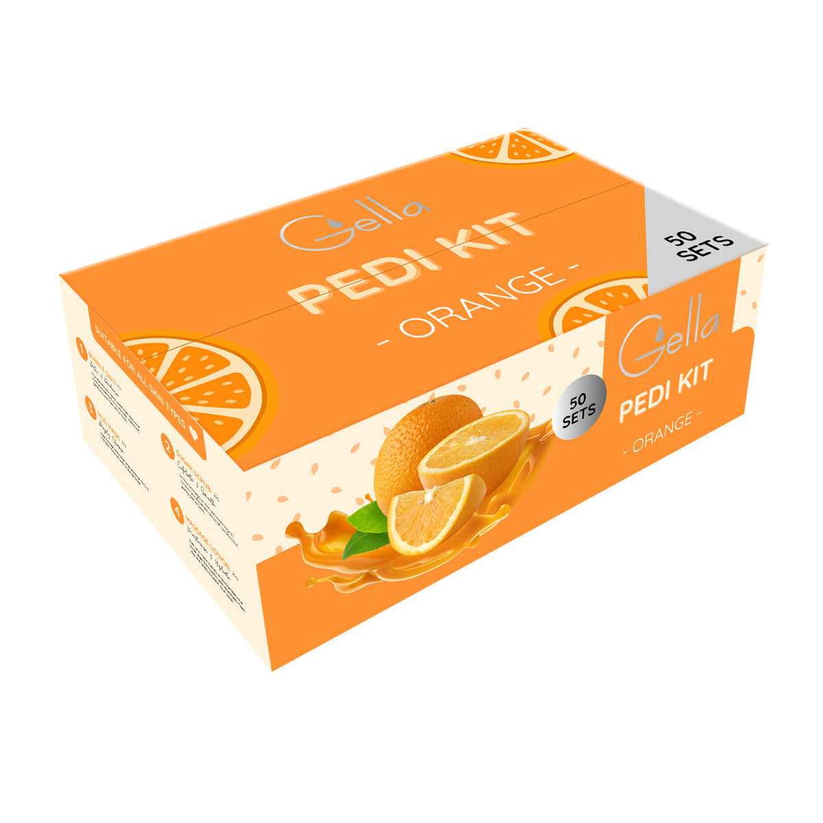 Buy Gella Pedi Pack 4 Steps - Orange 50 sets | Diamond Nail Supplies