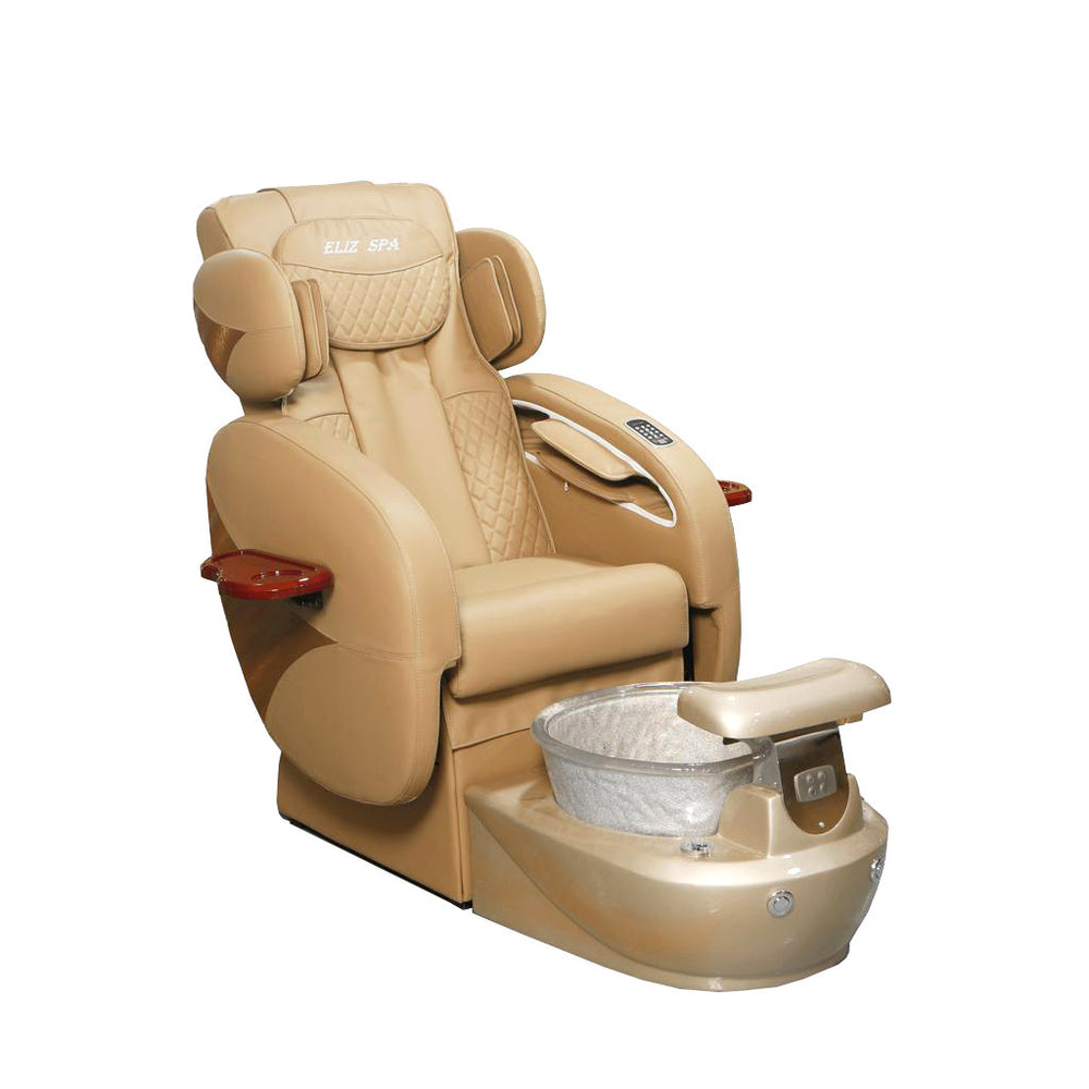 Pedicure Spa Chair - Deluxe (Beige | Beige | Gold)