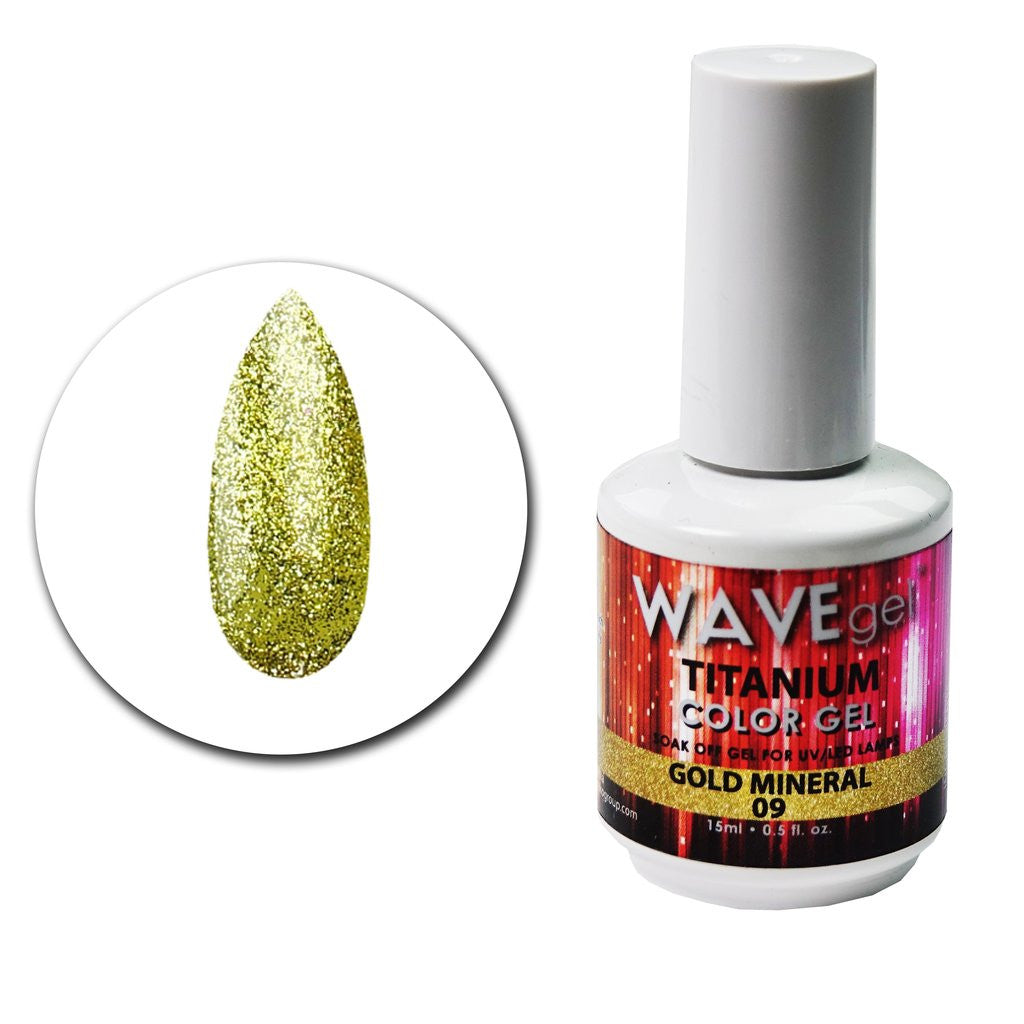 Wave Gel Titanium Gel Polish 09 Gold Mineral | Diamond Nail Supplies